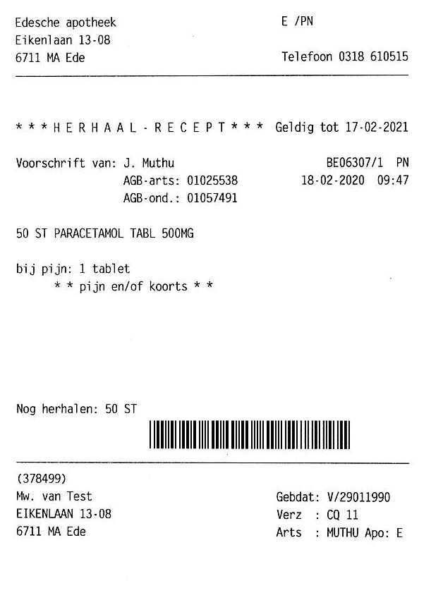 Edesche apotheek | Recept herhalen