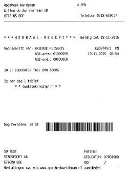 Apotheek Weideman | Recept herhalen